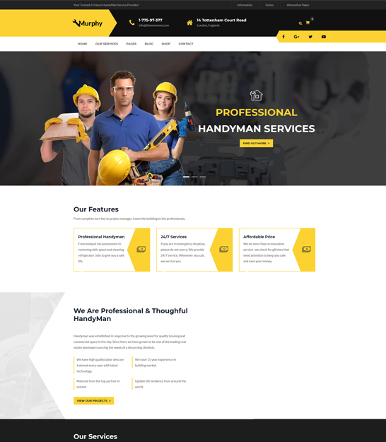Murphy || Home Maintenance, Repair Service HTML Template.