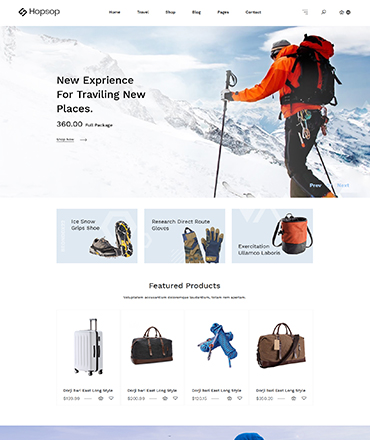 Hopsop - Travel Accessories eCommerce Shopify Theme